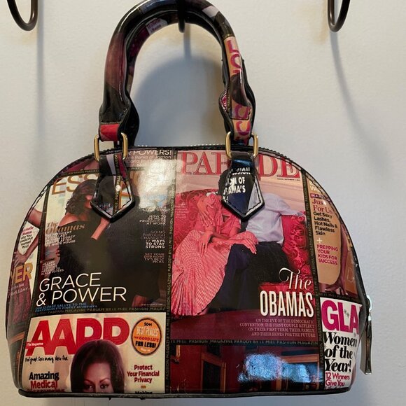 Bags | Glossy Minimagazine Purse Featuring Michelle Barack Obama | Poshmark